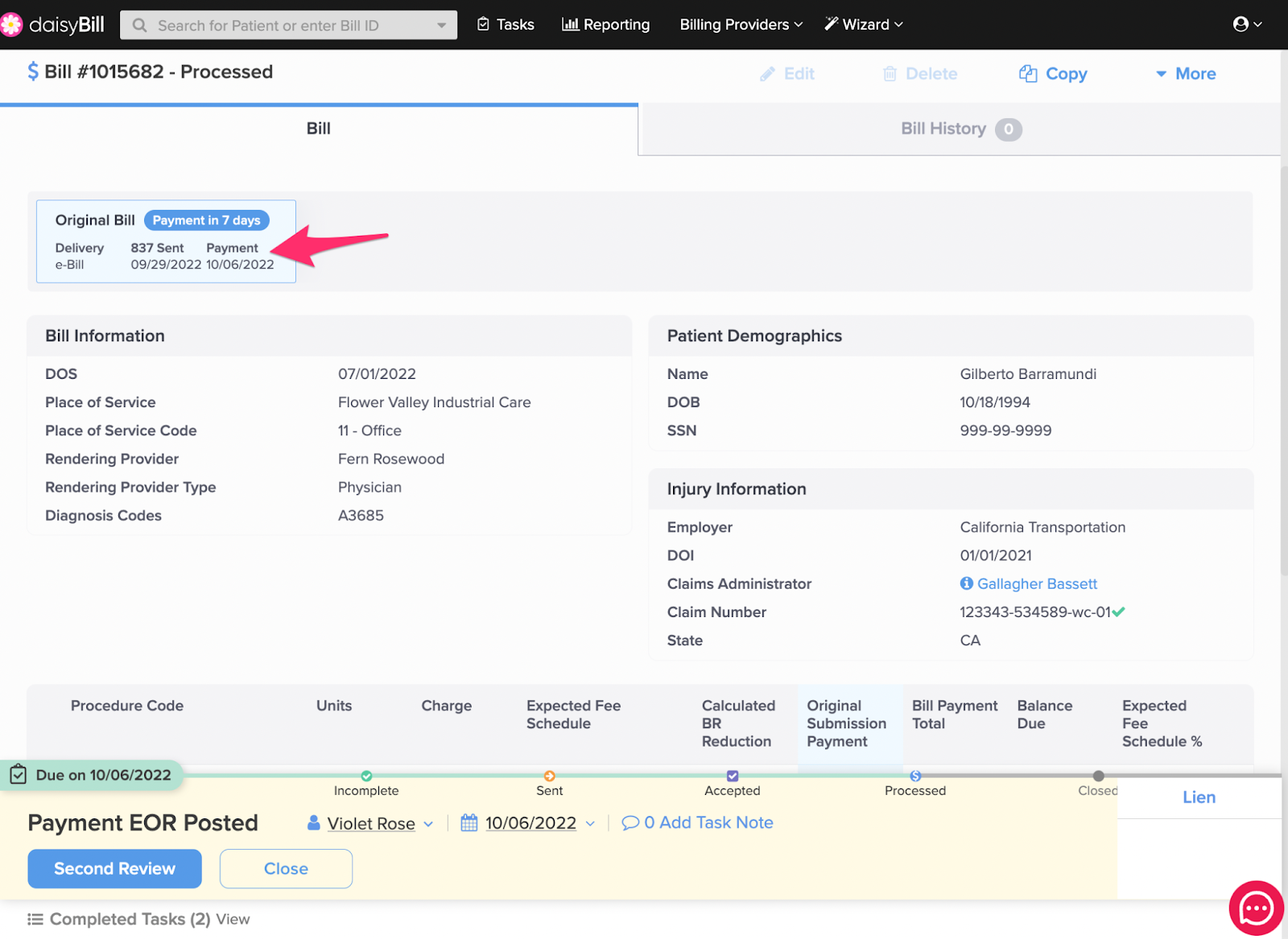 Bill Submission Tabs Explained | daisyBill
