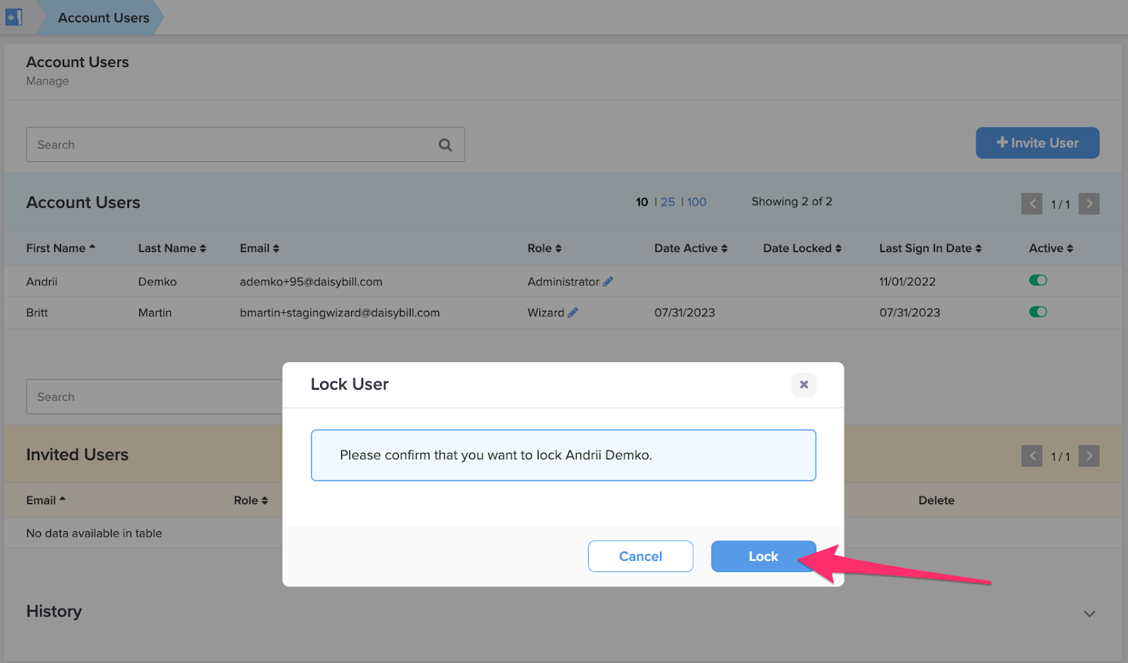 Wizard Subscription Manage Users Explained | daisyBill