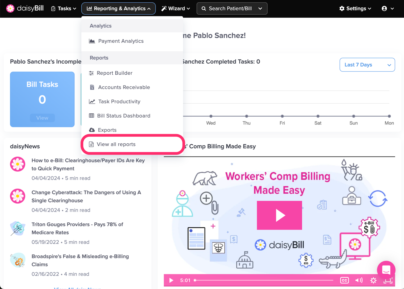 Reporting Page Explained | daisyBill