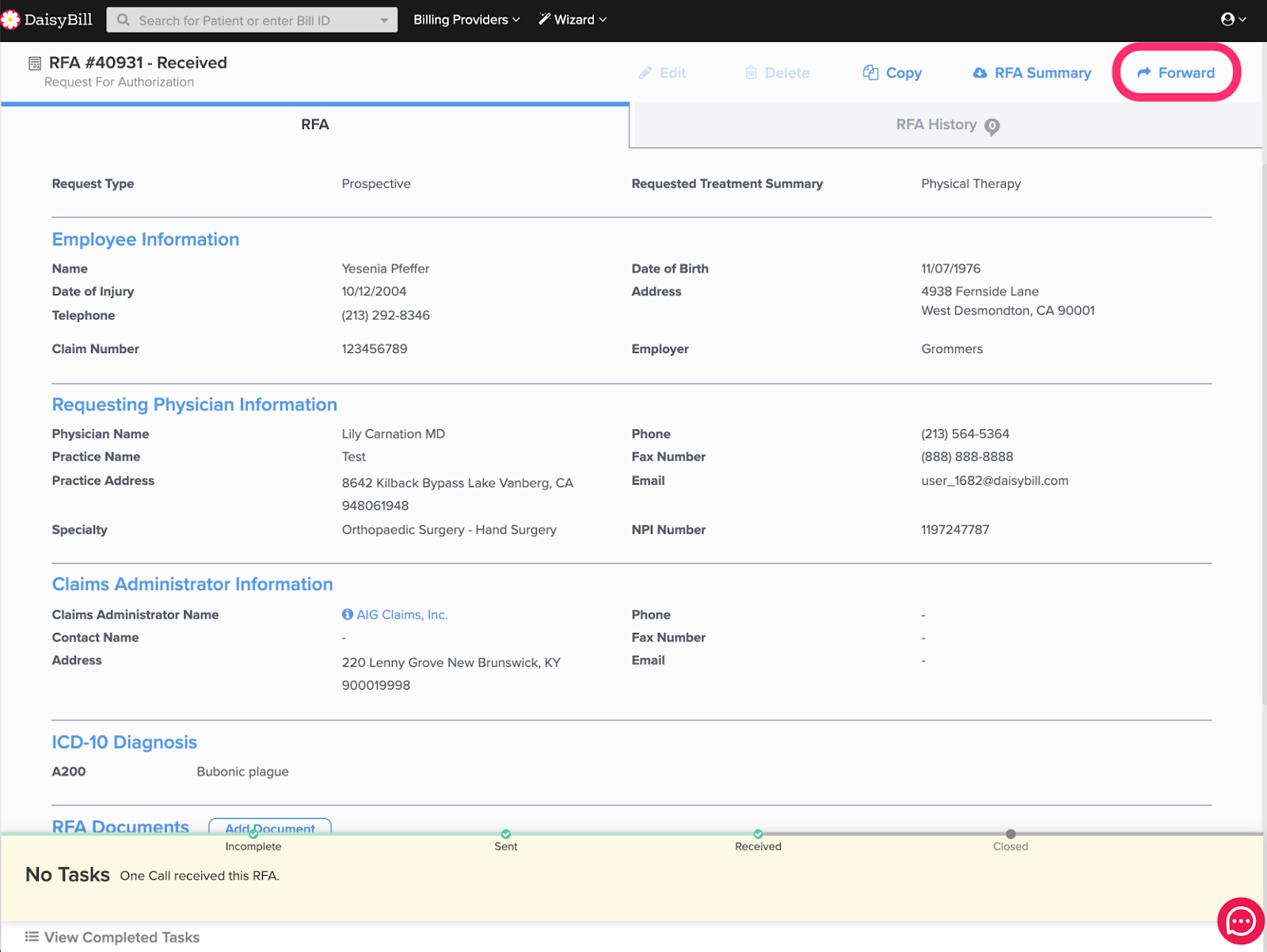 RFA Page Explained | daisyBill