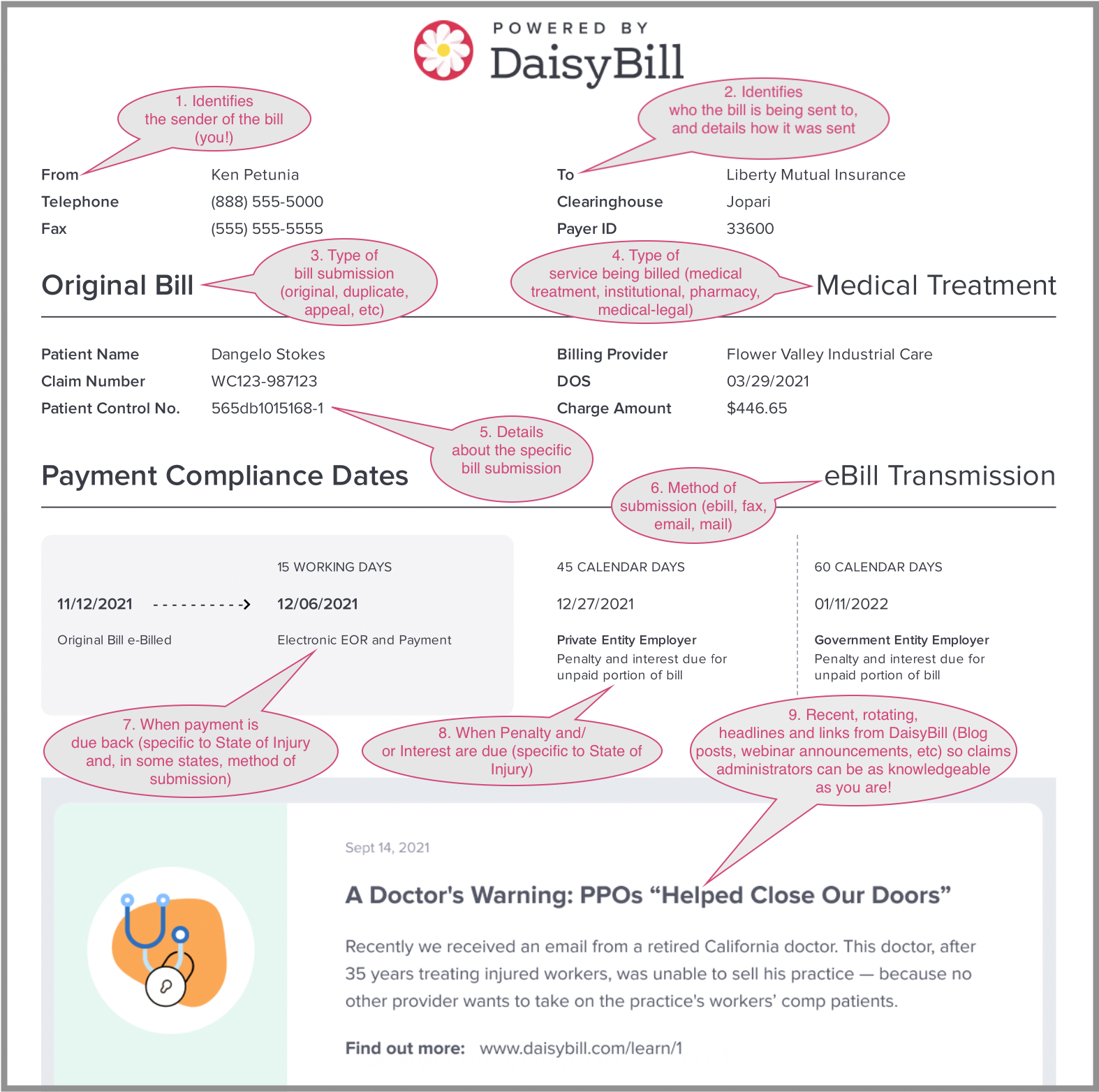 New! DaisyBill Cover Sheet for Workers' Comp Bills | daisyBill