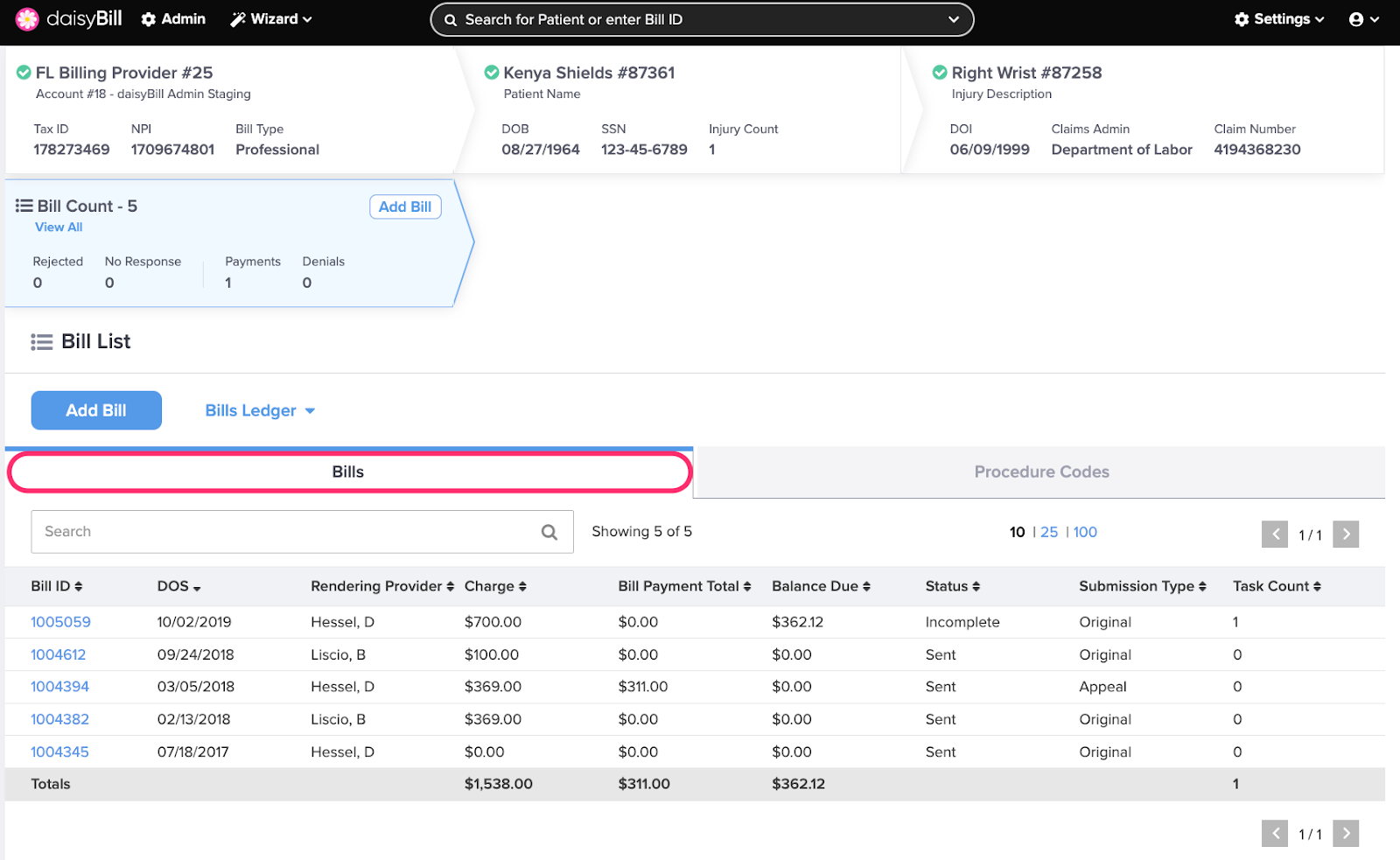 Bill Count Page Explained | daisyBill