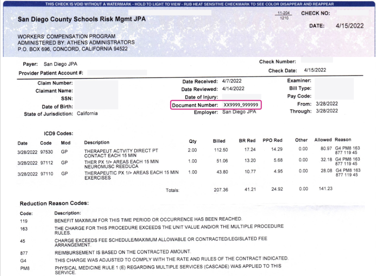 Payer Claim Control Number | daisyBill