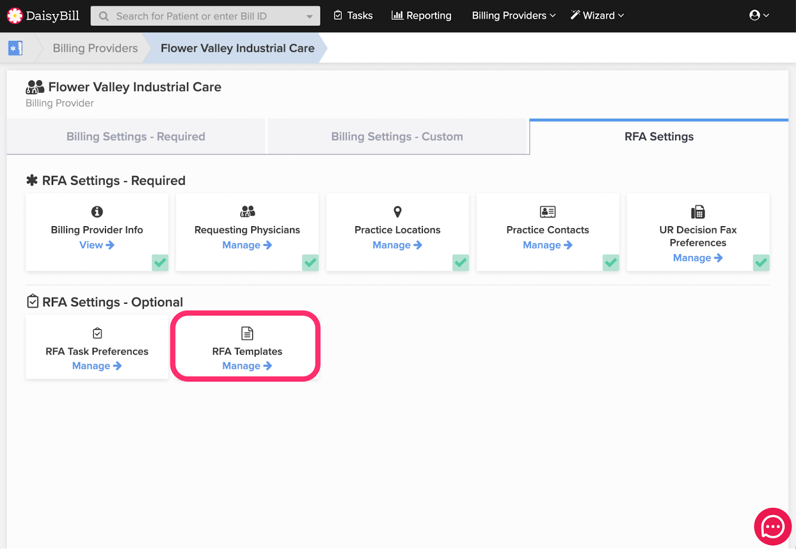 RFA Templates | daisyBill