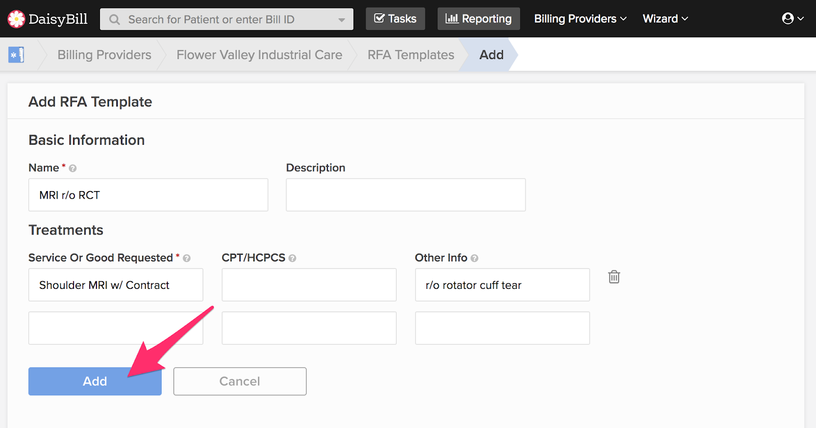 RFA Templates | daisyBill