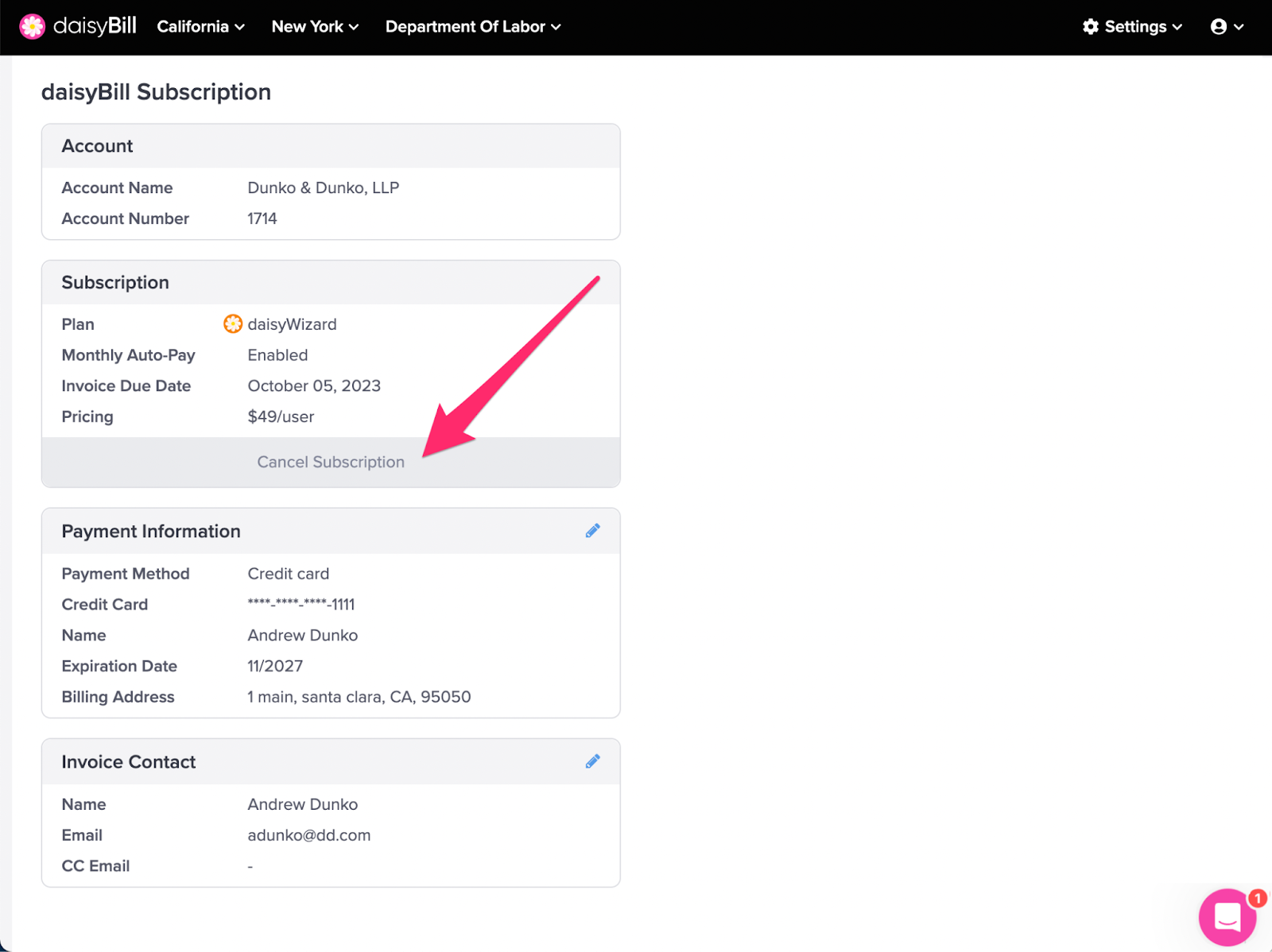 daisyBill Subscription - Wizard | daisyBill