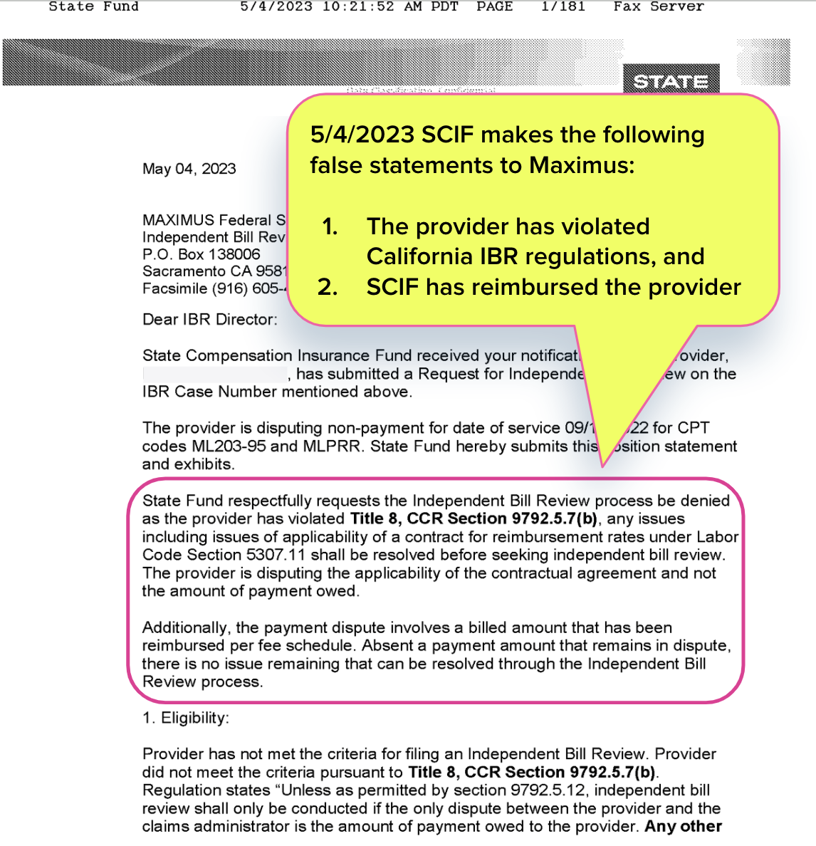 SCIF Makes Mockery of IBR and the DWC | daisyBill